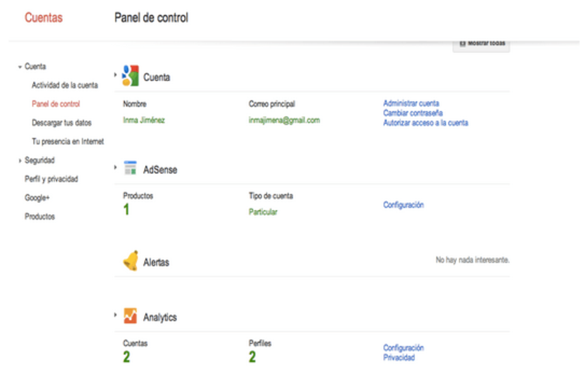 Un resumen de tu presencia en Google, Google Dashboard - Digitalist Hub